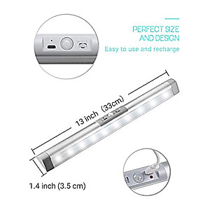 Joyzy Motion Sensor Closet Lighting with Germany Osram Beads, Eye Protection Design for Under Cabinet Lights Automatic Wireless Lighting, LED Rechargeable Night Lighting for Wardrobe Pantry Light