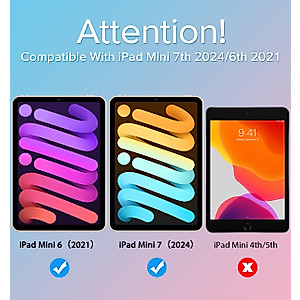ivoler 2 Pack Tempered Glass for iPad Mini 7 8.3" 2024 (A17 Pro)/iPad Mini 6 8.3" 2021 with [Alignment Frame] Screen Protector, Compatible with Face ID&Apple Pencil for iPad Mini 6th/7th Generation