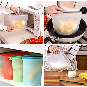 Eco-Friendly Reusable Silicone Food Bags (Set of 3) – BPA Free, Leakproof, Freezer & Microwave Safe, Dishwasher Safe, Multipurpose Storage for Snacks, Meals, and Organizing