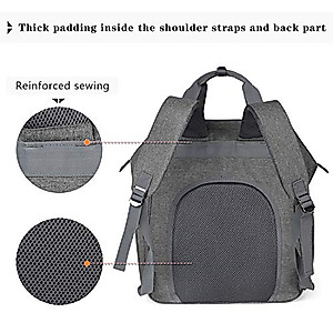 LUXJA Breast Pump Bag with Compartments for Cooler Bag and Laptop, Breast Pump Backpack with Breastmilk Bottle Pockets (Fits Most Major Breast Pump, Suitable for Working Mothers), Gray