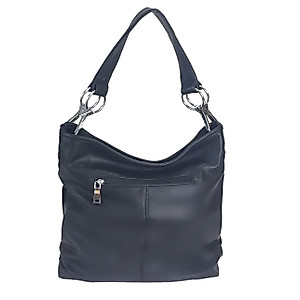 Zzfab Sparkle Gem Chevron Rhinestone Hobo Bag Black