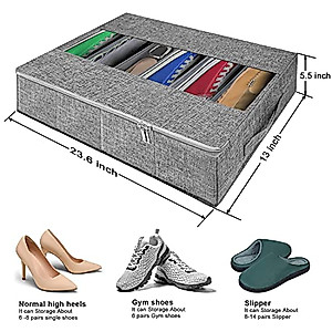 BOF Creations Under Bed Shoe Storage Organizers Pack of 2, Space Saving, Sturdy and Durable, Premium Material, Fit 10 Shoes for Students/Singles