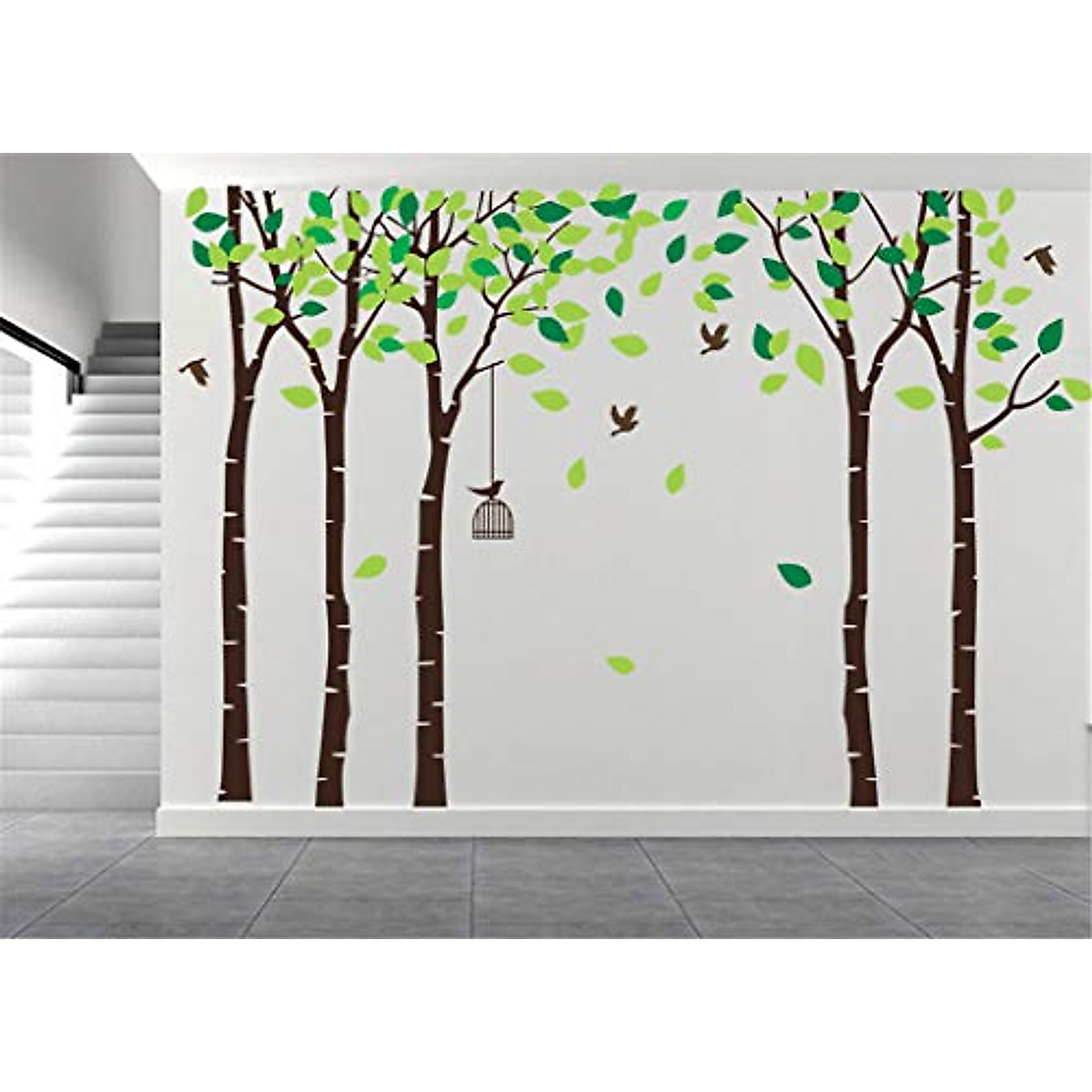 AmazingWall 180X264cm/70.9x103.9 Cartoon Large Tree Wall Sticker Living Room Bedroom Kids' Room Nursery Decor Home Decorations Removeable 1PCS/Set