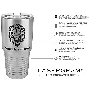 LaserGram 30oz Vacuum Insulated Tumbler Mug, Scuba Diver, Personalized Engraving Included (Stainless Steel)