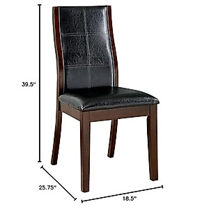 Furniture of America Cypress Leatherette Parson Dining Chair, Black, Set of 2