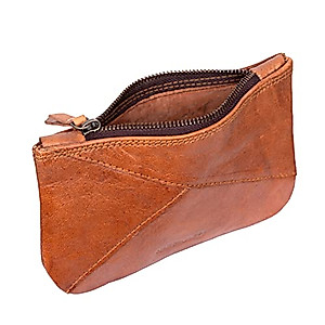 Hell Blues Genuine Leather Pencil Case Handmade Zippered Pouch Practical Pen Cases for Adults & Students - Unique Design ~ 8" x 5" inches