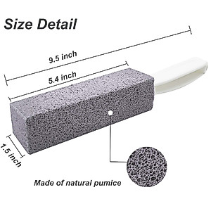 Pumice Stone for Toilet Cleaning with Handle Toilet Stone, Removing Hard Water Rings for Toilet Bowl Pool Bathtub, 4 Pack
