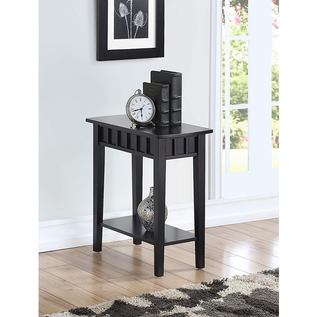 Convenience Concepts Dennis End Table with Shelf, Mahogany