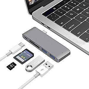 XUNMAIFHB Portable Docking Station,MacBook hub hub Converter USB-C to HDMI Splitter Type-c Docking Station Reader Type-c SD MicroSD USB3.0 Fast Transmission, Gray