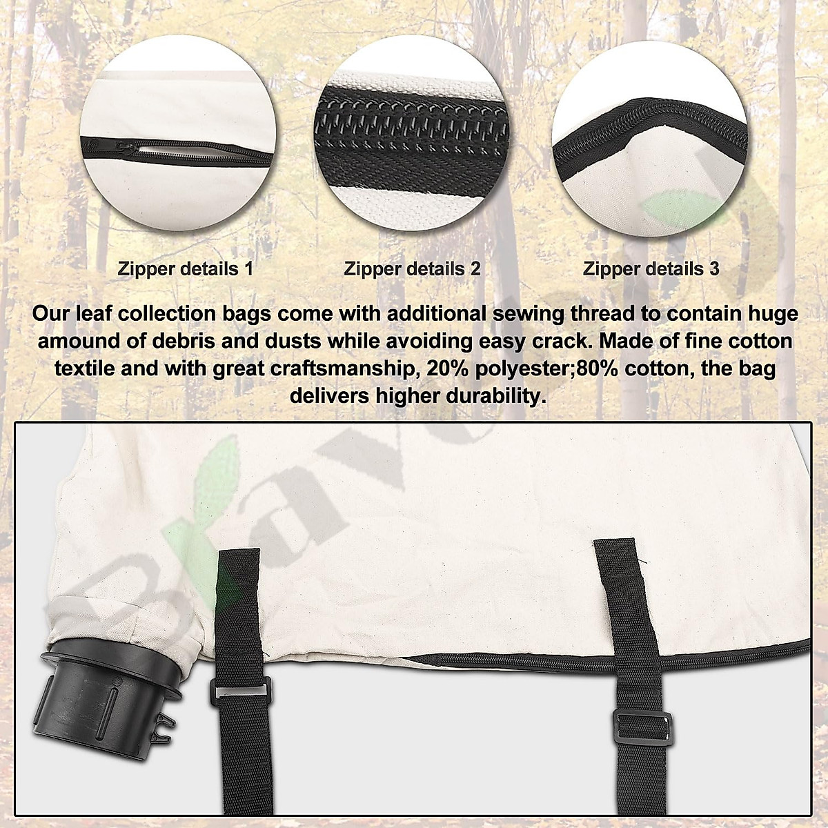 BV-005 610004-01 Shoulder Bag - by Braveboy, Compatible with Black & Decker 614000401 BV2500 BV4000 Leaf Blower - Replacement BV-005 Collection Bag (1)