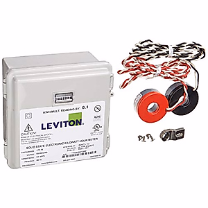 Leviton MO240-1SW Outdoor Surface Mount Mechanical Counter 120/208/240V 2P3W 100A with 2 Solid Core CTs Mini Meter Kit