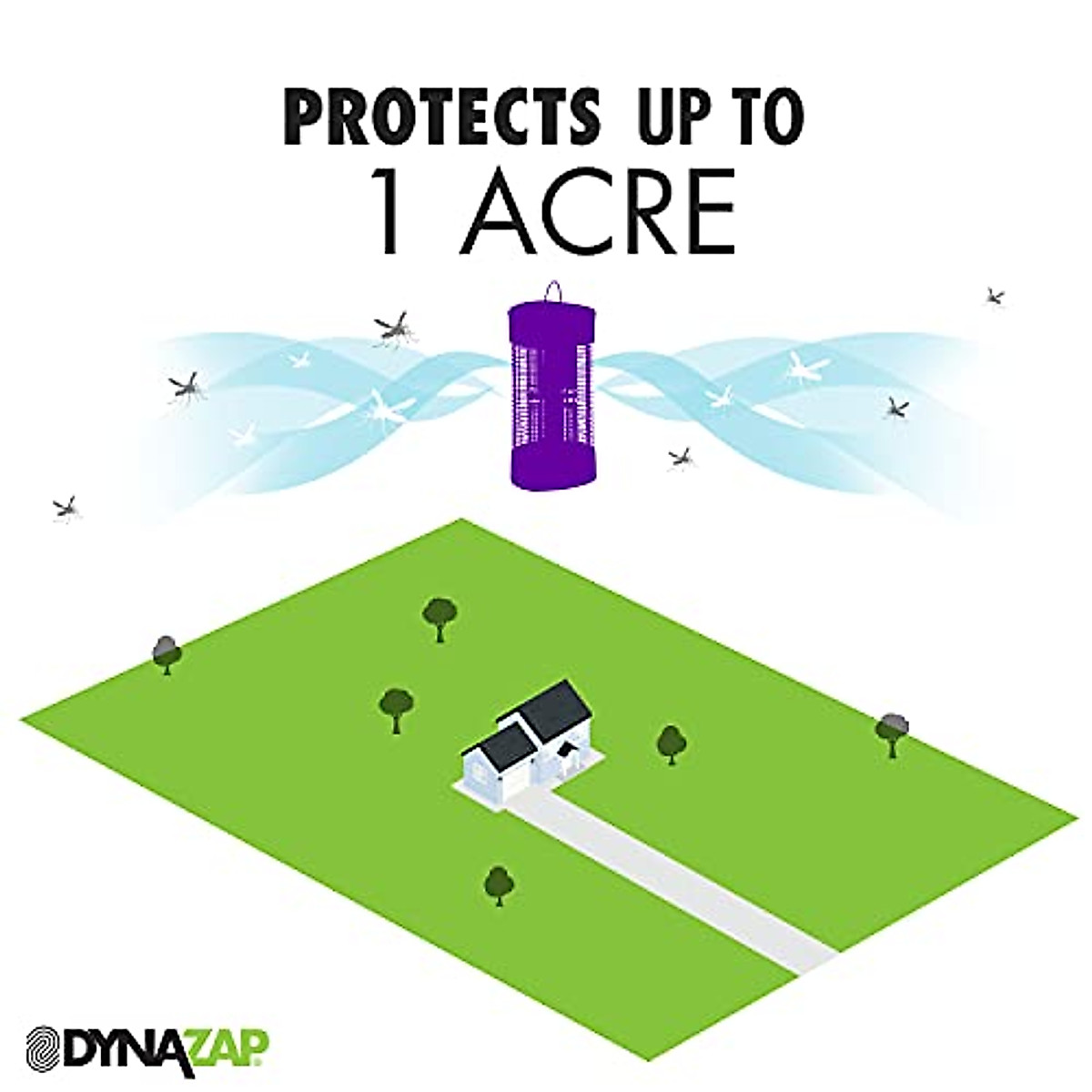 DynaZap DZ30200SR Outdoor Electronic Bug Zapper and Flying Insect Killer - All Weather Electric Mosquito Zapper Protects up to 1 Acre