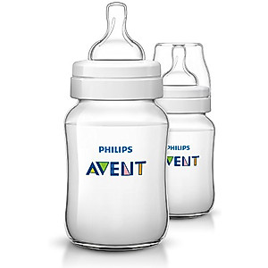 Philips Avent Anti-Colic Baby Bottles Clear, 9oz, 2 Piece
