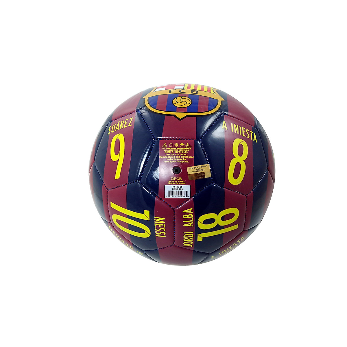 Icon Sports Replacement for FC Barcelona Official Licensed Soccer Ball Size 5