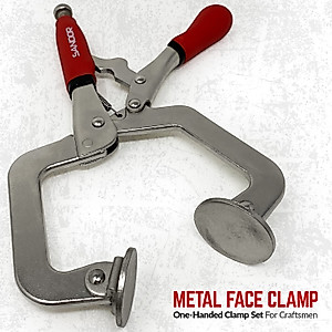 3" Metal Face Clamp Woodworking - (Pack of 2) Heavy Duty C-Type Wood Clamps Clamping Tools with Ergonomic Grip for DIY, Pocket Hole Joinery, Cabinetry, Welding, Carpentry