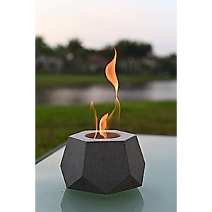 Colsen Hex Large Tabletop Ethanol Fire Pit - Indoor Outdoor Fire Pit, Portable Concrete Bowl Pot Fire Pit