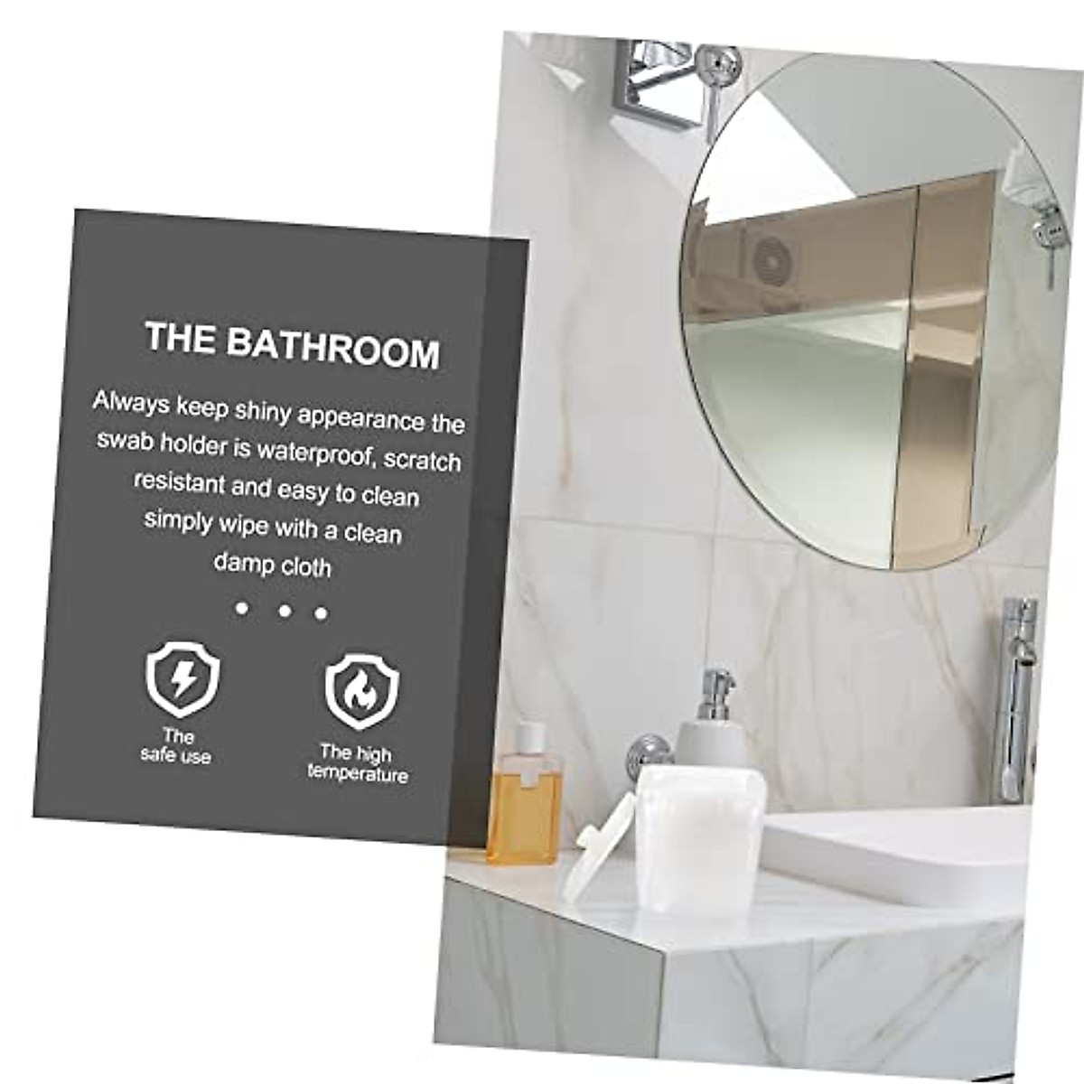 Zerodeko 2pcs Cotton Swab Box Cotton Round Holder Cotton Swabs for Makeup Round Container with Lid Storage Canister Desktop Cosmetics Box Cotton Swab Holder Toothpick Organizer Resin