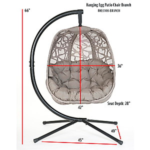 FlowerHouse Hanging Patio Egg Chair, Bark