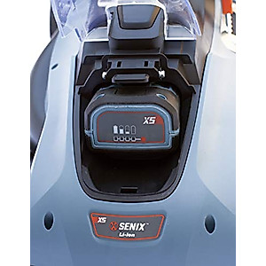 SENIX Electric Lawn Mower, 17-Inch, 58V Max* Cordless Lawn Mower with Brushless Motor, 6-Position Height Adjustment, 2.5Ah Lithium Ion Battery and Charger Included, LPPX5-M, Blue