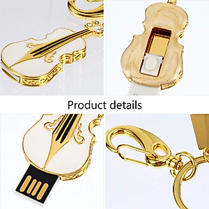 SOLUSTRE USB Drive 32GB Guitar USB Flash Drive Keychain Musical Instrument Key Ring Memory Stick Pendrive Jump Drive Gifts for Data Files Pictures Storage Car Decor