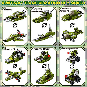 VATOS STEM Building Toys, 576 PCS Warcraft STEM Toys for 6 Year Old Boys 25-in-1 Engineering Building Bricks Destroyer Fighter Vehicles Blocks Kits Best Gifts for Kids Aged 6 7 8 9 10 11 12 Yr Old