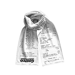 Costco Receipt Scarf, Double Sided, Hilarious 100% Fleece Scarf. Looks Like a Real Costco Receipt