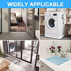 Duzzy 67 Inch Collapsible Shower Water Dam, Shower Threshold Water Stopper Barrier and Retention System and Keeps Water Inside Threshold Dry and Wet Separation, Suitable for Bathroom & Kitchen