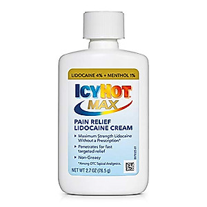Icy Hot Max Strength Pain Relief Cream with Lidocaine Plus Menthol, 2.7 Ounces