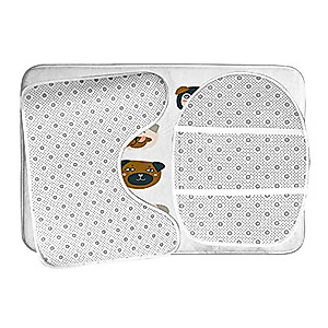 Moslion Cartoon Pug Puppies Bath Mat Dog Funny Lovely Animal Cute Face Smile Tongue Expression Bathroom Mat 3 Piece Set Non-Slip Bathmat Antiskid Pad Doormat and Toilet Lid Cover Set