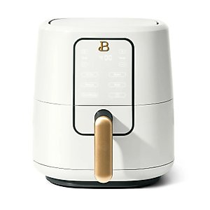 Beautiful Drew Barrymore 3-Quart Digital Air Fryer, TurboCrisp Technology, 4 Presets, 170°F-400°F, Non-Stick, Dishwasher Safe, 1200 Watt. (White Icing)
