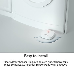 D-Link Wi-Fi Water Sensor Add-on, Long Range Battery Powered, Compatible Only with DCH-S1621KT, Whole Home with App Notifications (DCH-S163)