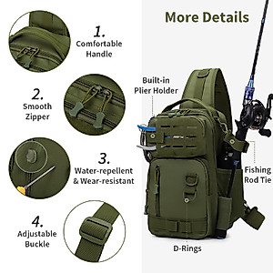 CamGo Small Tactical Chest Sling Bag One Strap Crossbody Daypack Shoulder Backpack for Sport Daily