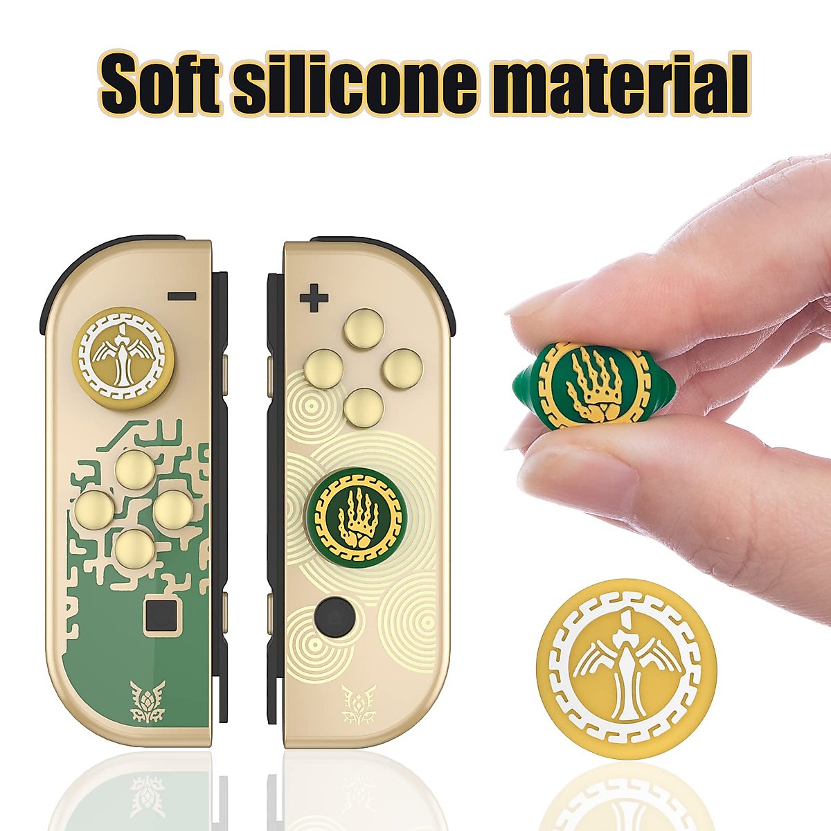 Switch Button Caps, Switch OLED Thumb Grip Caps and Switch Dpad Caps - Yellow Green