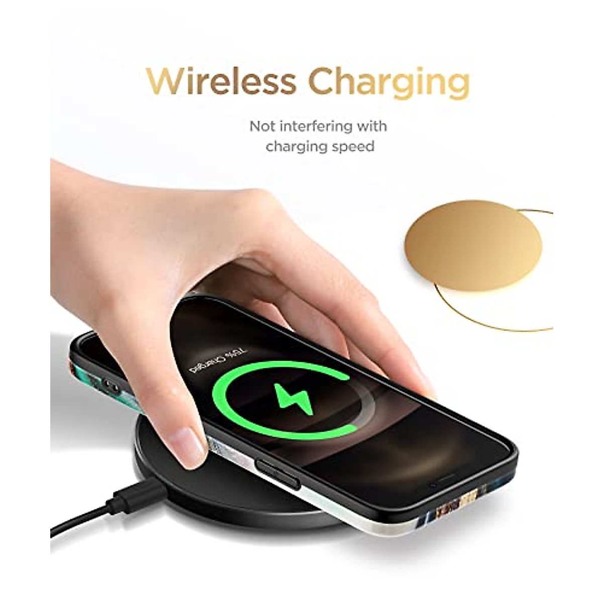 GVIEWIN for iPhone 12 Case and iPhone 12 Pro Case 6.1 Inch 2020, Marble Parttern Ultra Slim Thin Glossy Soft Durable TPU Shockproof Scratch-Proof Phone Protective Covers for Women (Drift Sand/Brown)