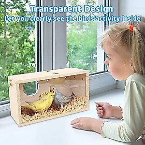 Parrot Breeding Box, Parakeet Nest, Wood Breeding Box for Parrot, Wooden Parrot Houses in Cages for Cockatoo, Parrots, Budgie Finch, Canaries