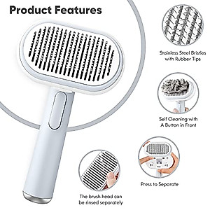 Upgrade Cat Brush for Shedding, Cat Brush for Long or Short Haired Cats,Cat Brushes for Indoor Cats, Cat Grooming Brush Cat Comb for Kitten Rabbit Massage Removes Loose Fur