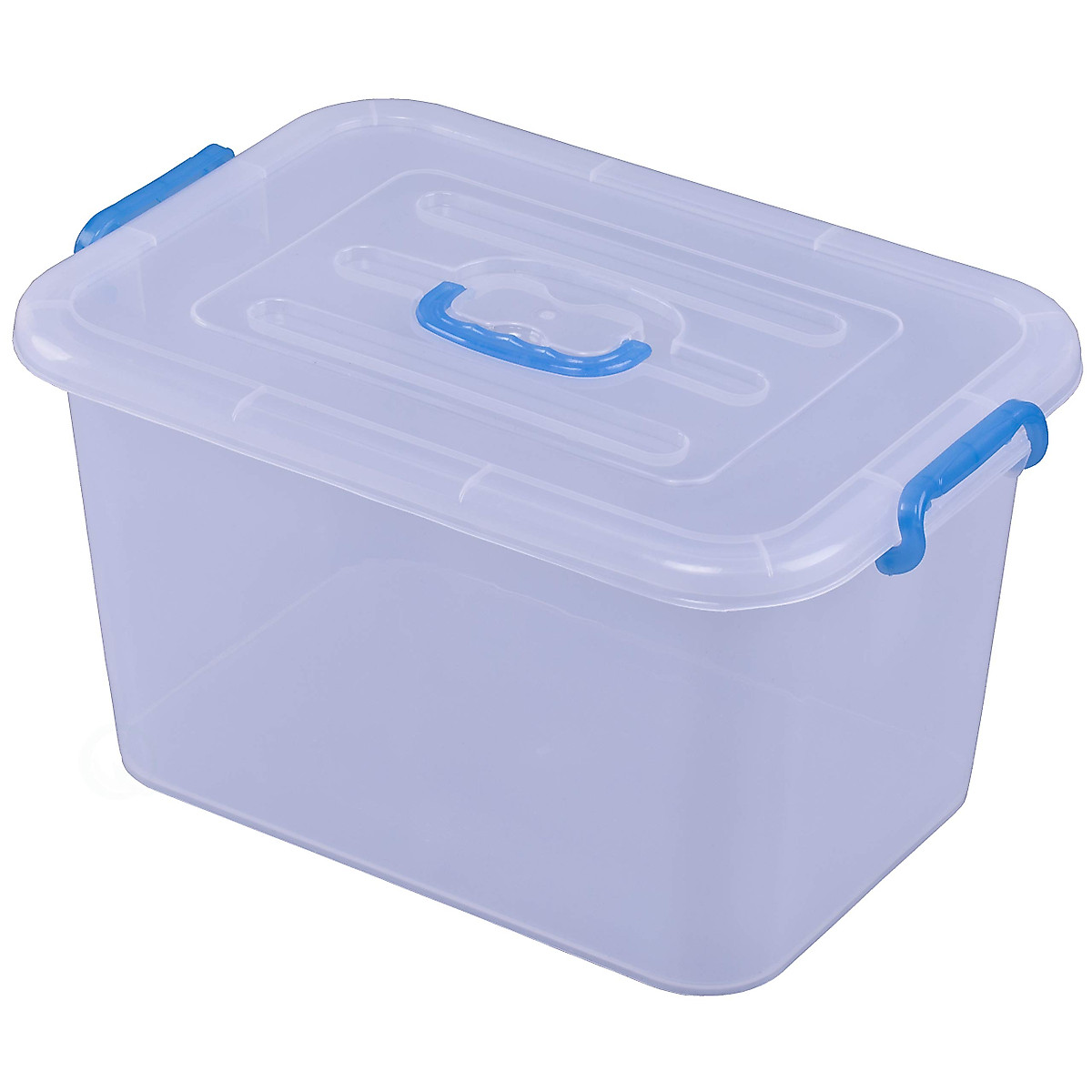 Basicwise Large Clear Storage Container With Lid and Handles, Set of 3