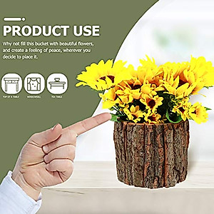 Angoily Tree Stump Flower Pot Succulent Planter Pots Decorative Tree Stump Shape Flower Pot Bonsai Pots for Indoor Outdoor Home Garden Decor