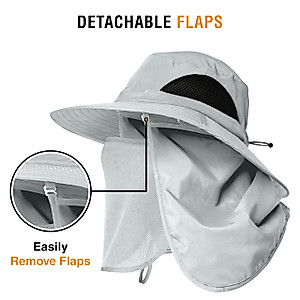 GearTOP Sun Hats Men & Women Bucket Hats for Men with Detachable Flaps and Face & Neck Cover Fishing Hat Men Safari Hat Mens Sun Hat Boonie Hat Hiking Hat Women Mens Beach Hat Wide Brim Hat Men UPF50+