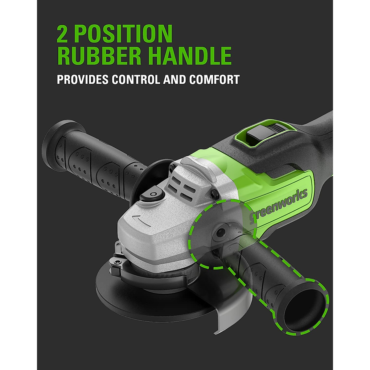 Greenworks 24V Angle Grinder Brushless Cordless, 4-1/2-Inch, with 4AH Battery and 2A Charger