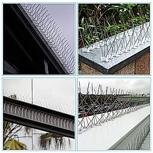 REMIAWY Bird Spikes for Small Birds, 15 Feet Bird Deterrent Spikes Stainless Steel Pigeon Spikes for Fence Roof Mailbox Window (14 Pack)