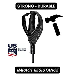 Zipline Ski Pole Hand Guard - U.S. Ski Team Official Ski Pole (Black Carbon)