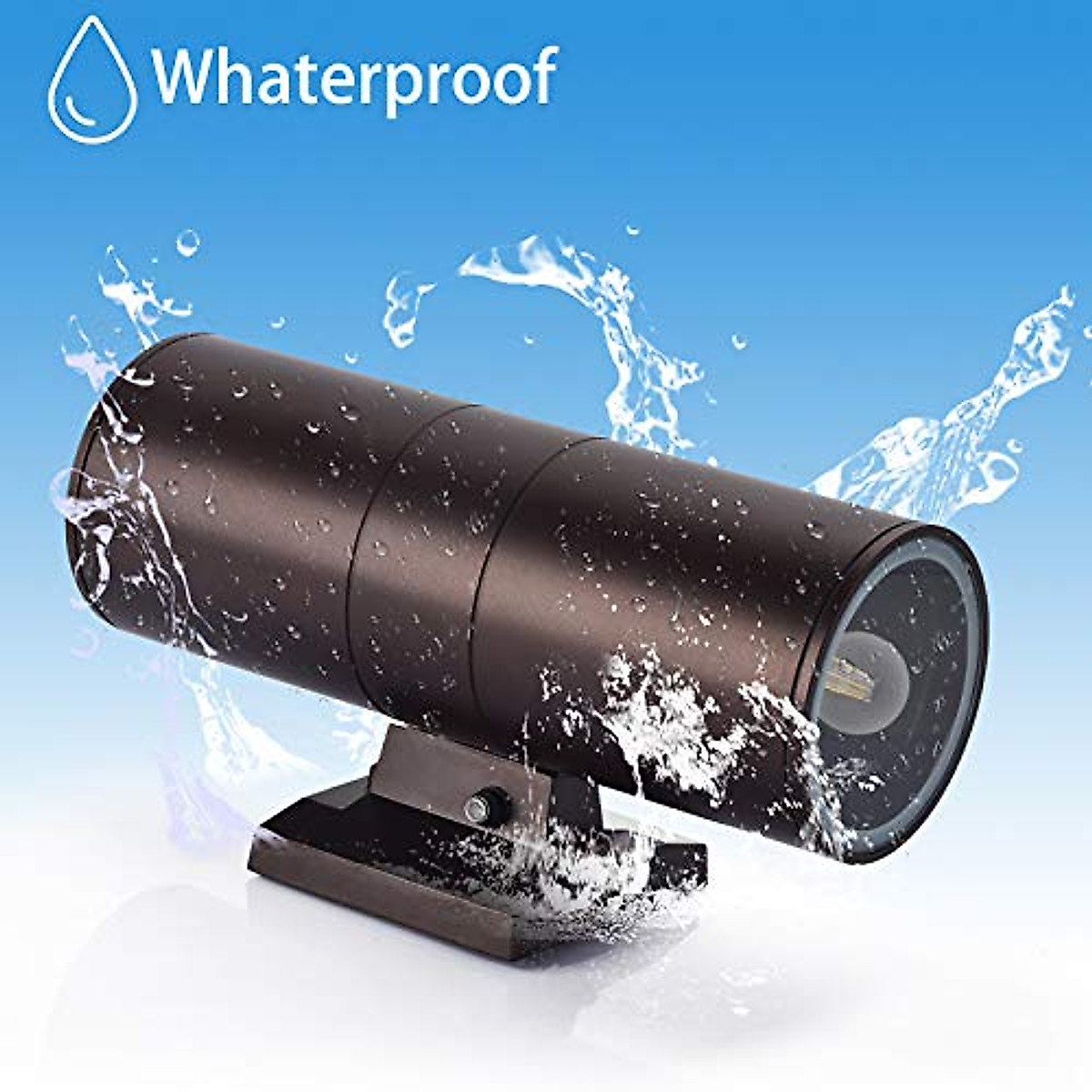 rosykite Outdoor Wall Lights Dusk to Dawn Exterior Lighting Fixtures Wall Mount - 2 Light Bulbs Included, Modern Sconces Wall Lighting- Up Down Exterior Outdoor Lights for Porch, Backyard and Patio