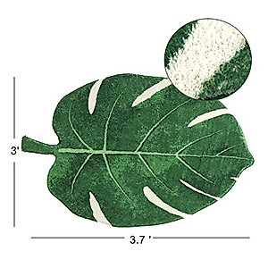HAOCOO Area Rugs 3’x3.7’ Green Leaves Faux Wool Bath Mat Non-Slip Door Carpet Soft Luxury Microfiber Machine Washable Floor Bathroom Rug for Doormats Tub Shower (3’x3.7’, Leaves)
