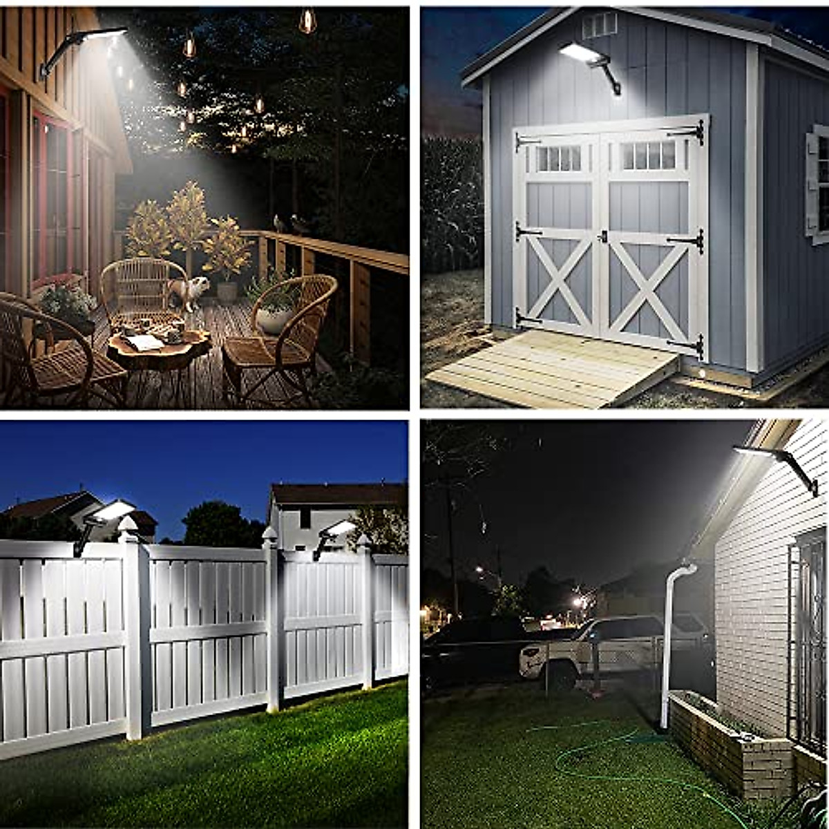 Aqonsie Solar Lights Outdoor with Remote, 180° Adjustable 56LED Solar Flood Light, Outside Security Motion Sensor Lights Outdoor with 3 Lighting Modes for Backyard,Gutter,Garden,Front Door 4 Pack