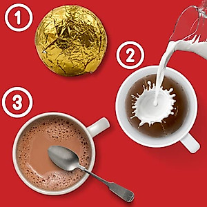 Christmas 2023 Hot Chocolate Melting Balls with Mini Marshmallows, Individually Wrapped Cocoa Melts, Holiday Themed Dessert Drink, Pack of 2, 6 Balls (Milk Chocolate)
