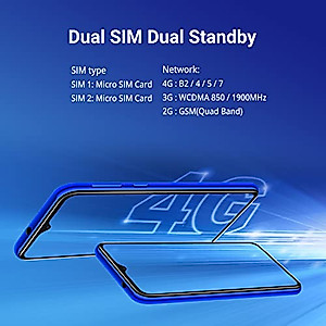 Xgody X14 Unlocked Smartphones, 6.52 Inch Large Screen 4G Dual Sim Mobile Phones, Dual 5MP + 256GB Extended Storage Cheap Cell Phones, Android 9.0 OS, 3000mAh Massive Battery, Face Recognition (Blue)