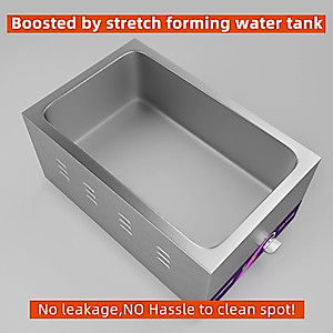 TOPKITCH 3-Pan 18L Commercial Food Warmer with Non-Leakage Stretch-Forming Water Tank &3 of 1/3 Size GN Pan,Countertop Soup Station Bain Marie Steam Table for Buffet,Catering,Parties and Restaurants