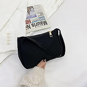 PATOPO Fashion Ladies Shoulder Bags Soft PU Leather Clutch Purses and Handbags Women's Underarm Bags Solid Color Hand Bags Black
