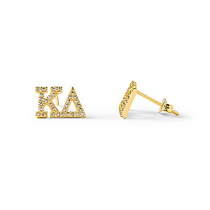Sorority Shop Kappa Delta Earrings — KD 18K Gold Plated Sorority Gifts Earrings, Long-Lasting Kappa Delta Gifts for Women